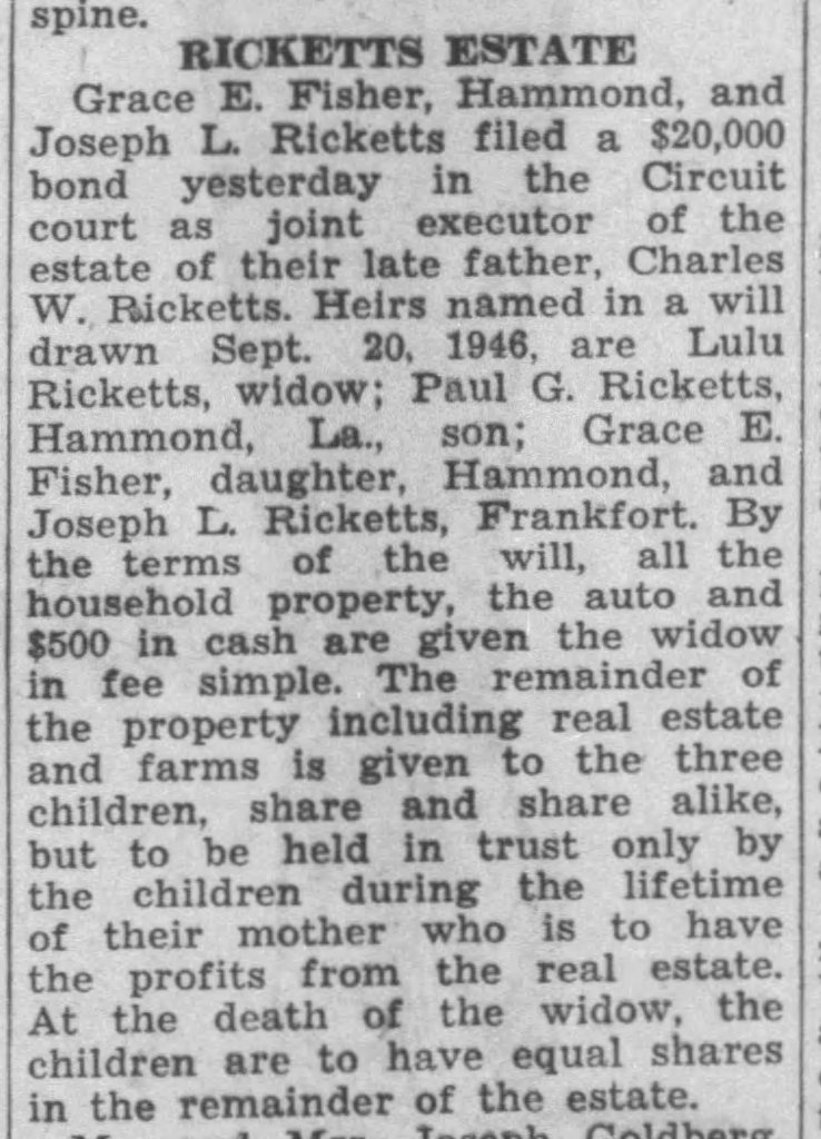 Ricketts Will - Heartland Genealogy