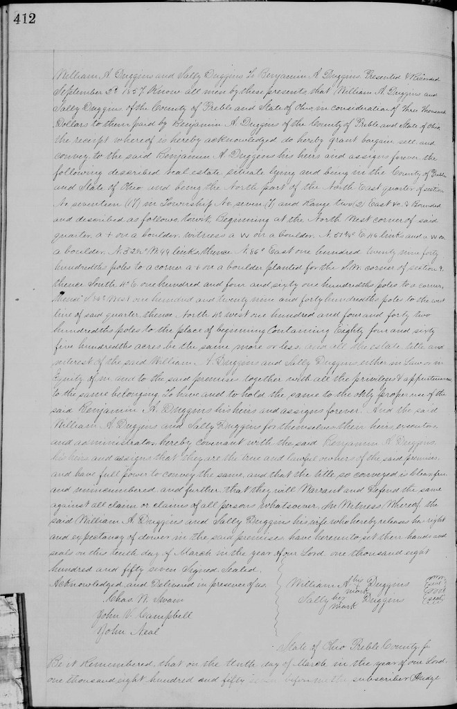 Benjamin Duggins Land - Heartland Genealogy